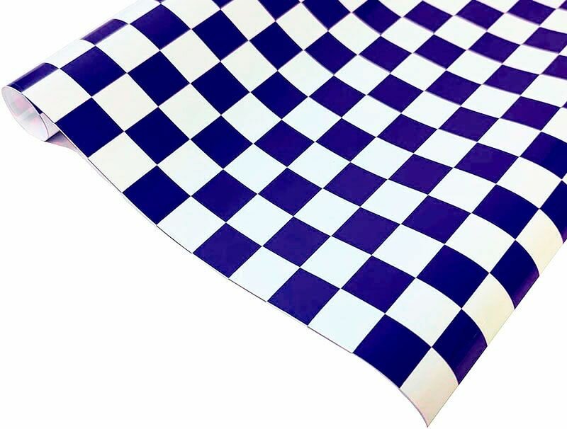Пленка для обтяжки авиамоделей Haoye HY ширина 638 мм. клетка 3x3 см. тёмно-сине-белая (шашечка) 2 метра WG044-00404-2