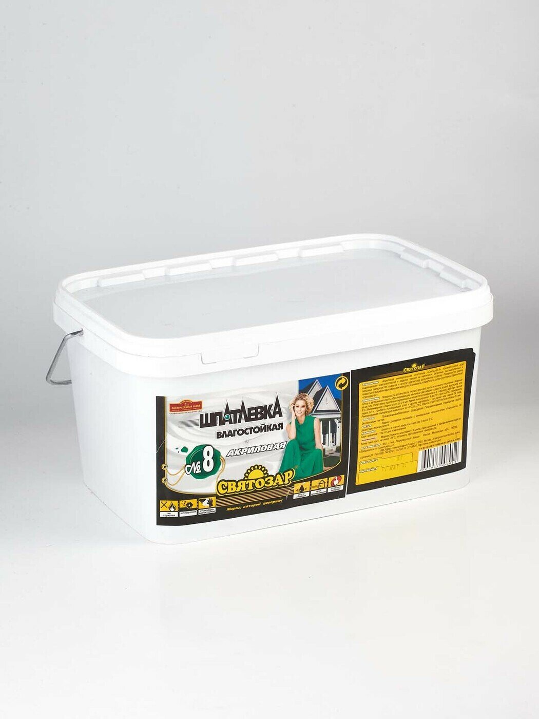 Святозар-8. Шпатлёвка фасадная, влагоатмосферостойкая. Готовая к применению.