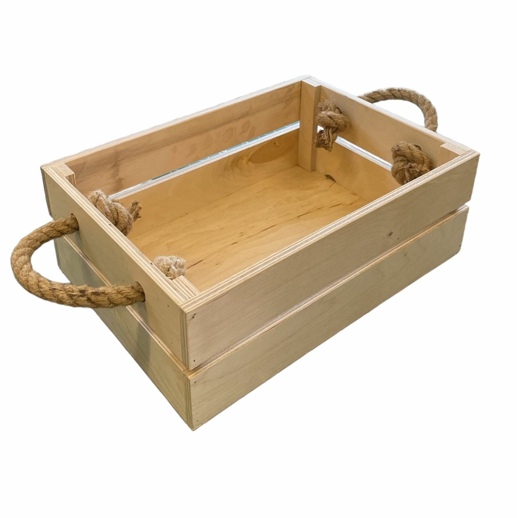 Ящик деревянный для подарка, 35х24 см, без крышки, с ручками, коробка подарочная из дерева