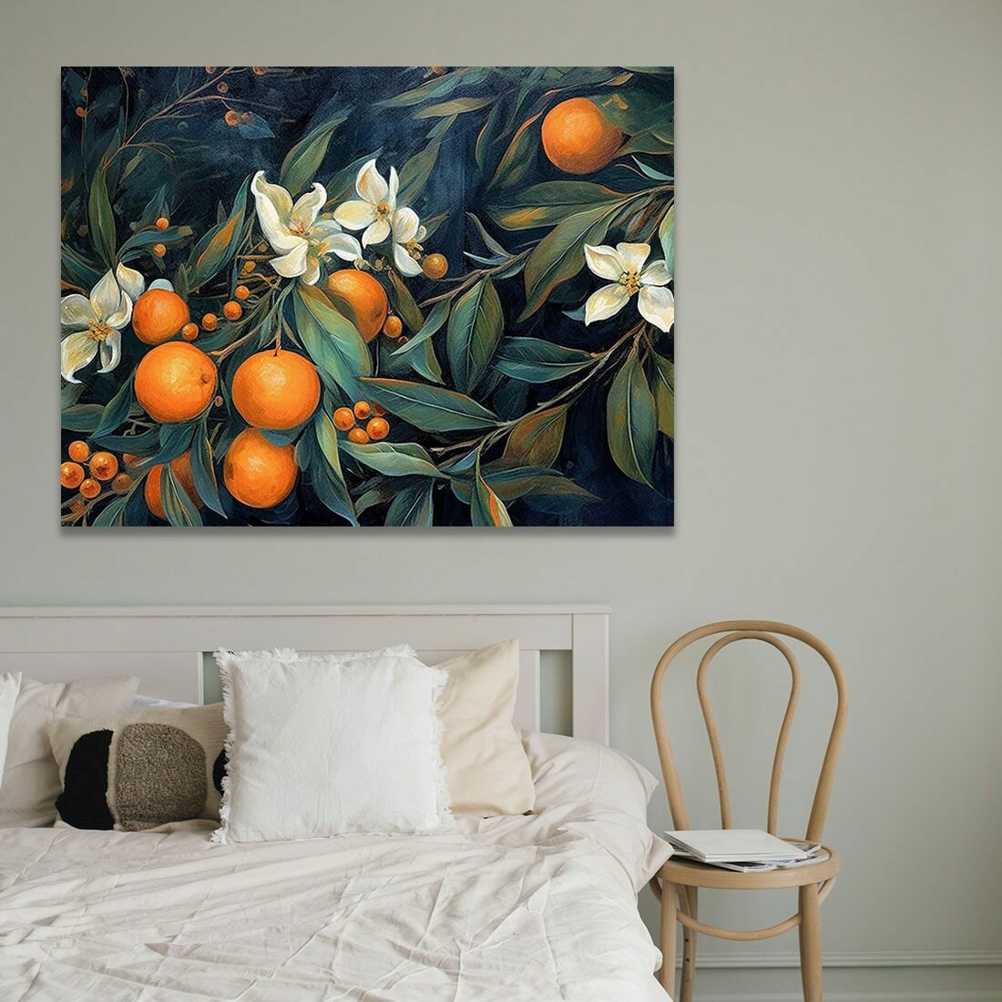 Картины для интерьера 60х80 Апельсины на ветке масло