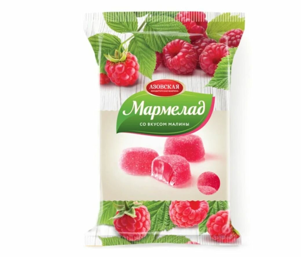 Азовская кондитерская фабрика Мармелад Со вкусом Малины,300 гр.