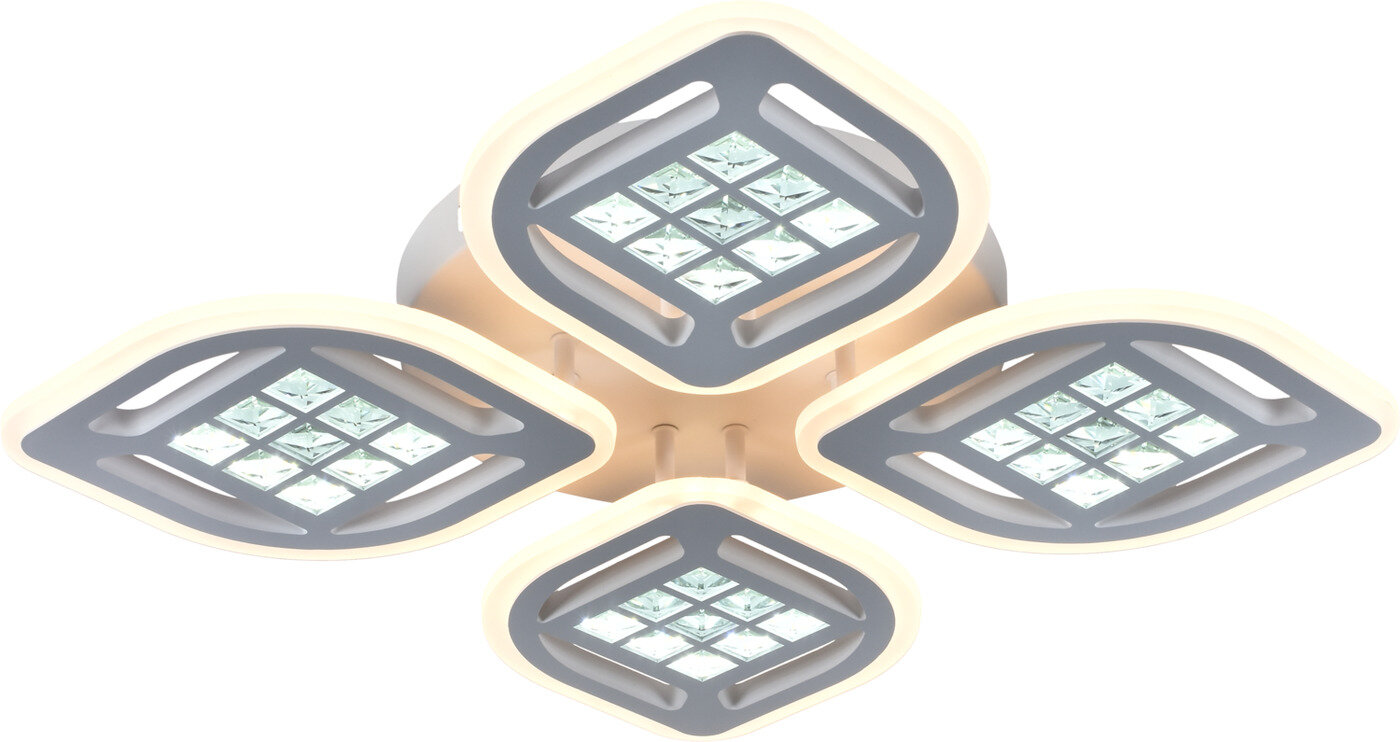 Люстра потолочная светдиодная с пультом, белая, 168Вт, Свет Столицы