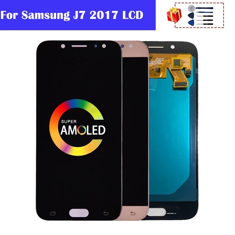Дисплей для Samsung Galaxy J7 Pro LCD 2017, J730 SM-J730F J730FM/DS J730F, ЖК-экран с OLED Gold