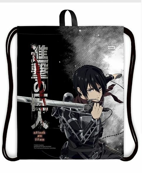 Мешок для сменной обуви 41х49 см с петлей для подвеса 1 отделение Атака Титанов