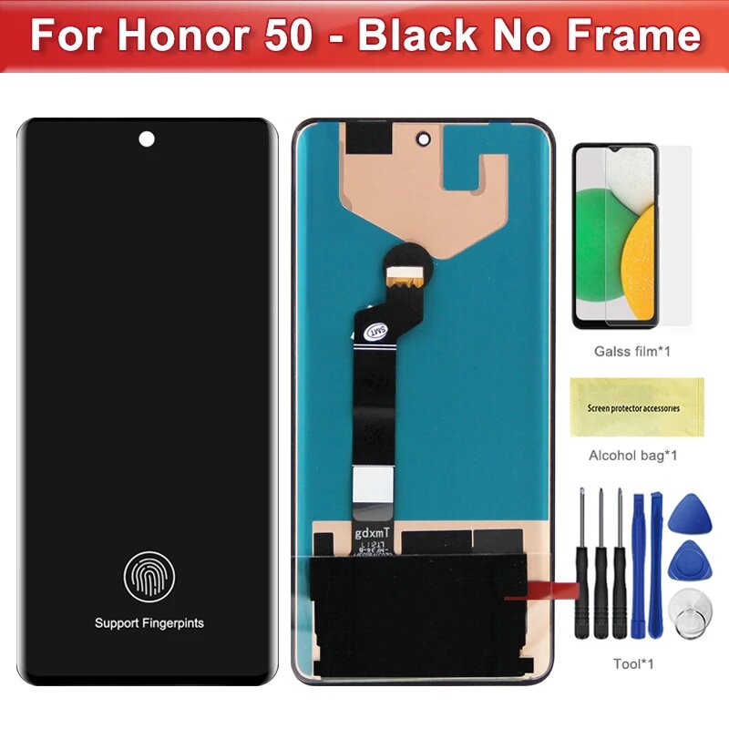6,57 'дисплей с рамкой для Honor 50 NTH-AN00 NTH-NX9 ЖК-дисплей с сенсорным экраном в сборе для Huawei Honor 50 Black No Frame