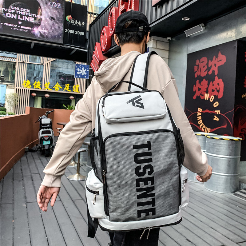 Рюкзак, мужской, 20-35 л, ткань Оксфорд, черный