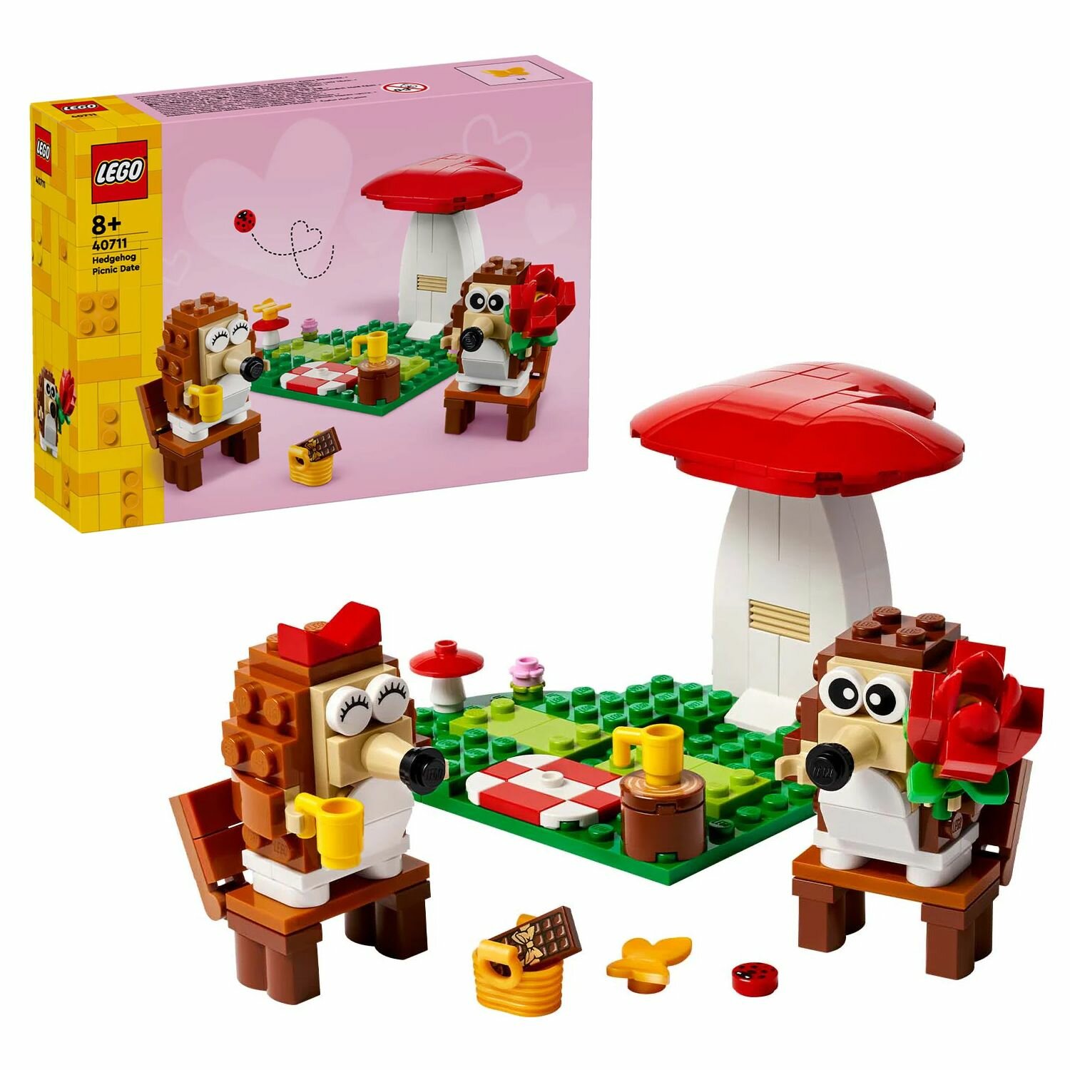 Конструктор пластиковый LEGO Iconic Свидание ёжиков на пикнике 166 деталей