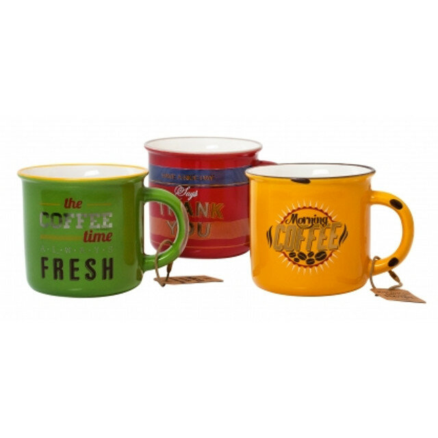 JINGTAO Enamel style кружка 360 мл фарфор, цвет в ассортименте, 1 шт, удобная посуда