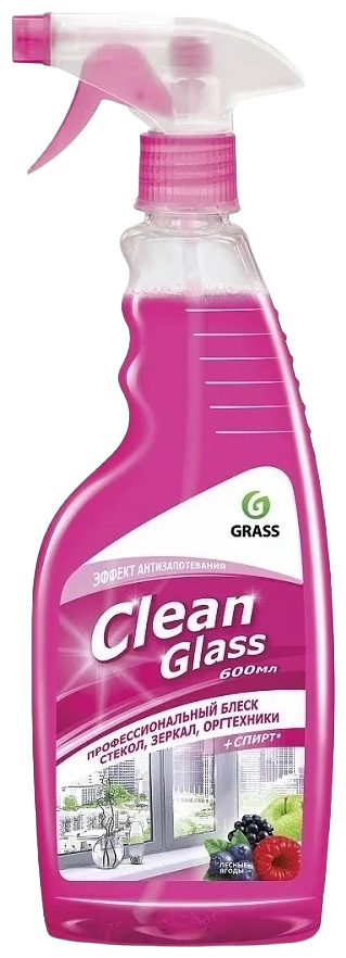 Спрей Grass Clean Glass лесные ягоды для мытья окон и зеркал, 660 г, 600 мл 125241