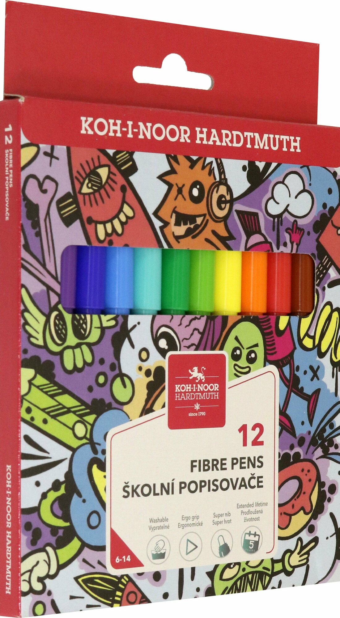 Фломастеры Teenage, смываемые, 12 цветов