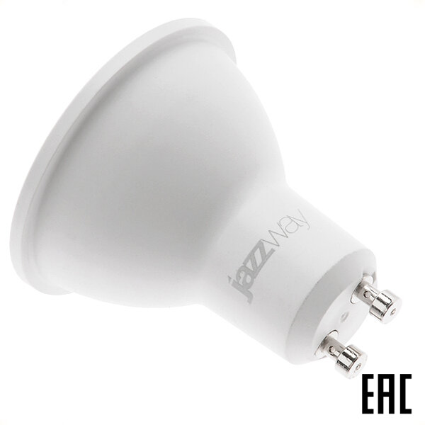 Лампа диммируемая светодиодная PAR16 Jazzway тёплый белый свет 7 Вт 5013926 PLED-DIM 7W GU10 540 Лм 3000К (2 шт. в комплекте)