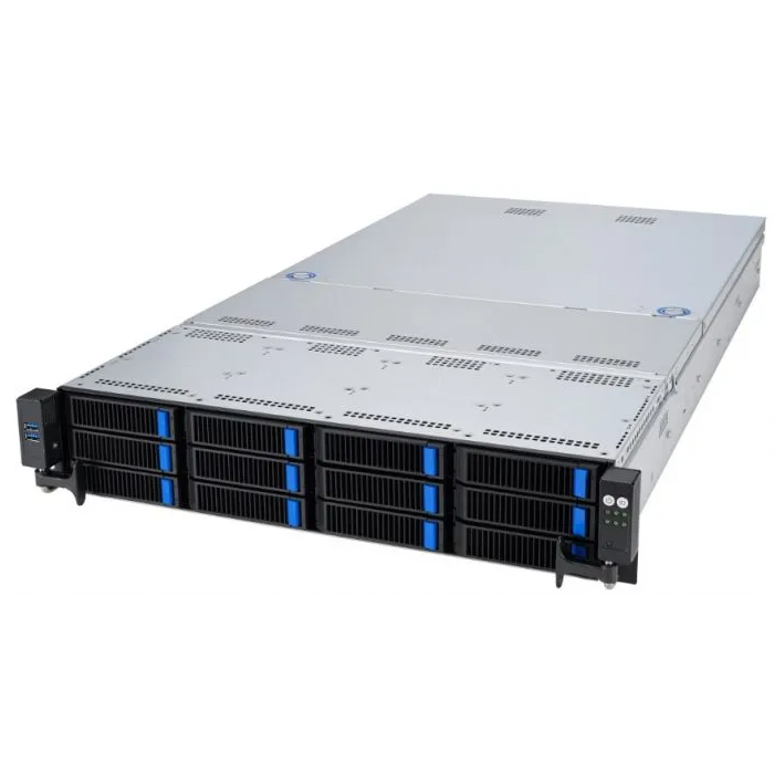 Серверная платформа 2U ASUS RS520A-E12-RS12U/1G/1.6kW/12NVMe/FAN/RH/OCP/GPU (SP5, 24*DDR4 (4800), 12*HS SATA/SAS/NVMe, 2*M.2, 2*Glan, 2*1600W, 2*VGA,