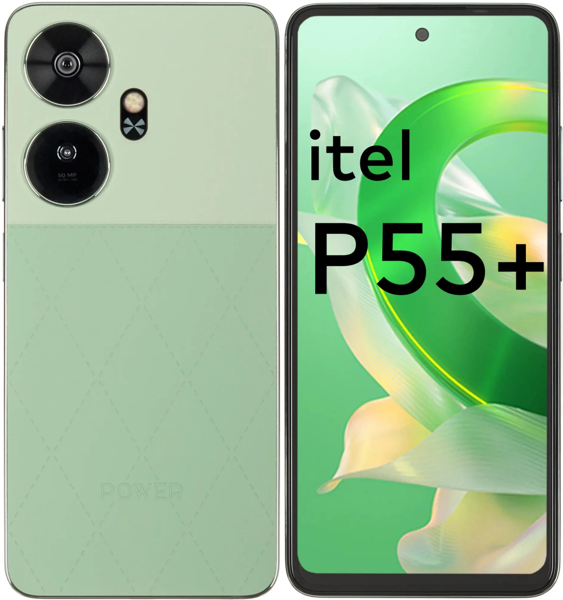 Itel P55+ 256+8 Royal Green 6,6" IPS 1612x720, Unisoc T606 8x1.6ГГц, 8 GB RAM, 256 GB ROM, 2 SIM, 50+8 Мп, 4G (LTE), 5000 мАч