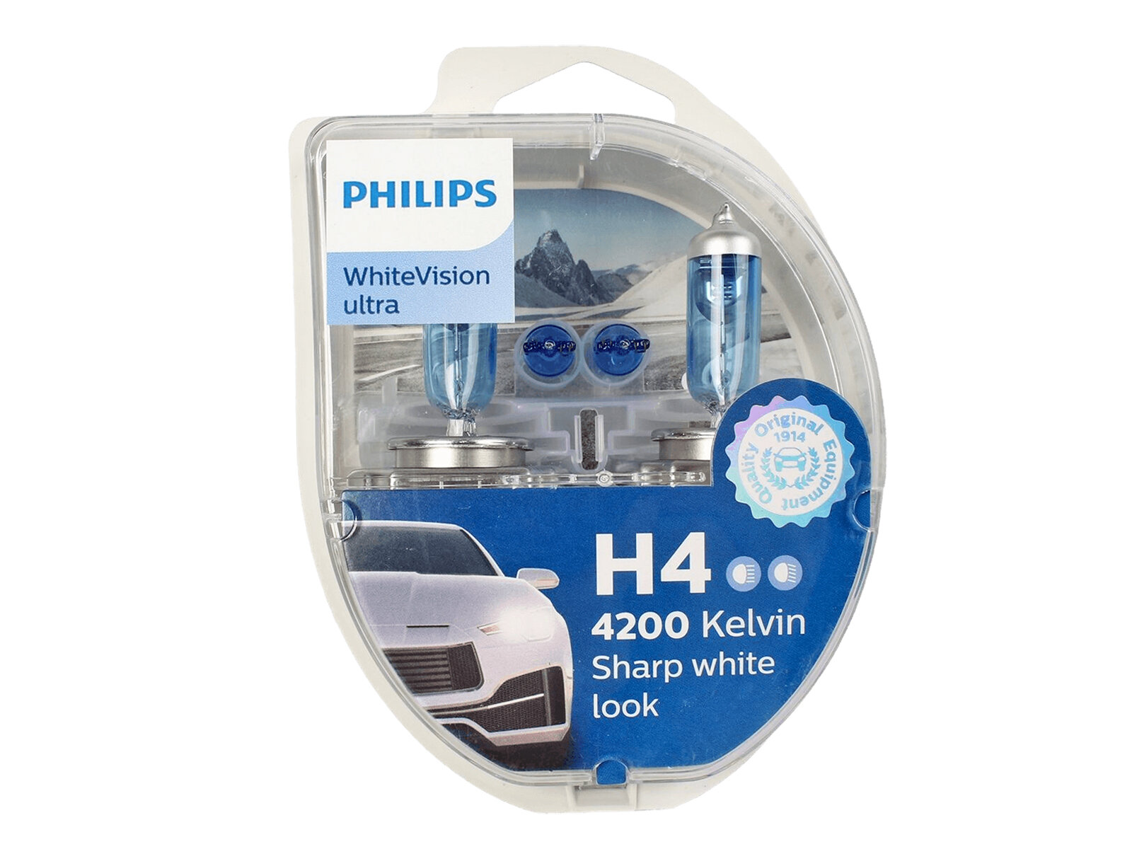 Лампа 12Vx60/55W H4 PHILIPS WHITE VISION ULTRA 4200K к-т