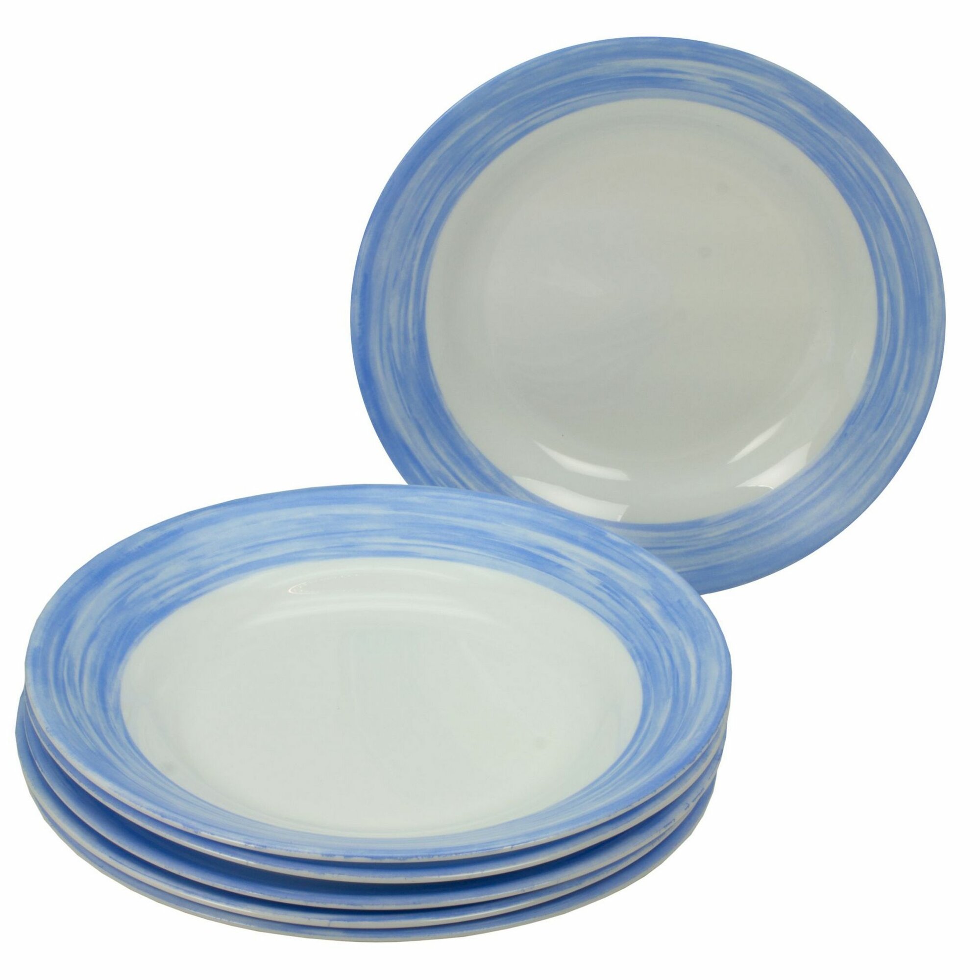 Набор тарелок глубоких обеденных 6 шт диаметр 22,5 см, голубой, Arcoroc Brush