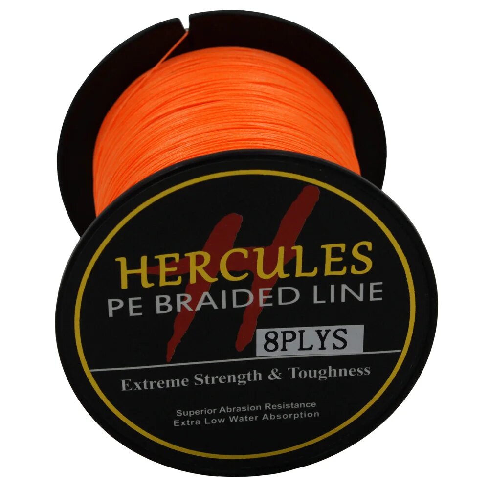 Hercules, оранжевая плетеная леска 10, 100 м