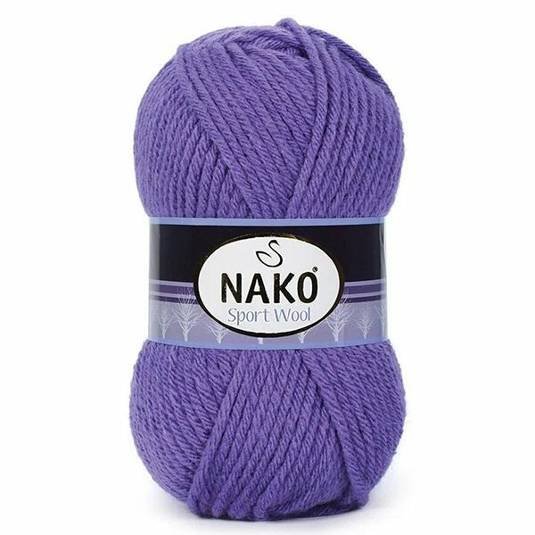 Пряжа Nako SPORT WOOL 10287 фиалка (5 мотков)