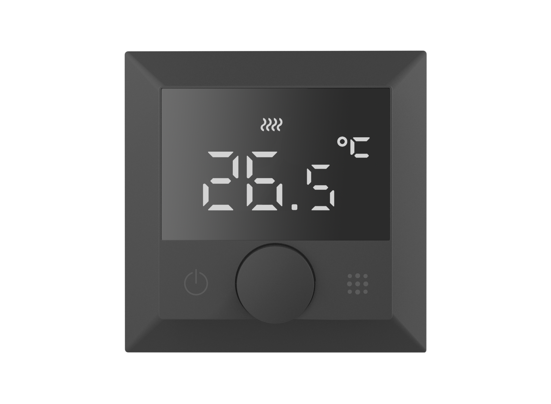 Термостат с датчиками пола и воздуха программируемый, 16A, накладка 55х55мм, ручка настройки, цвет чёрный, Donel