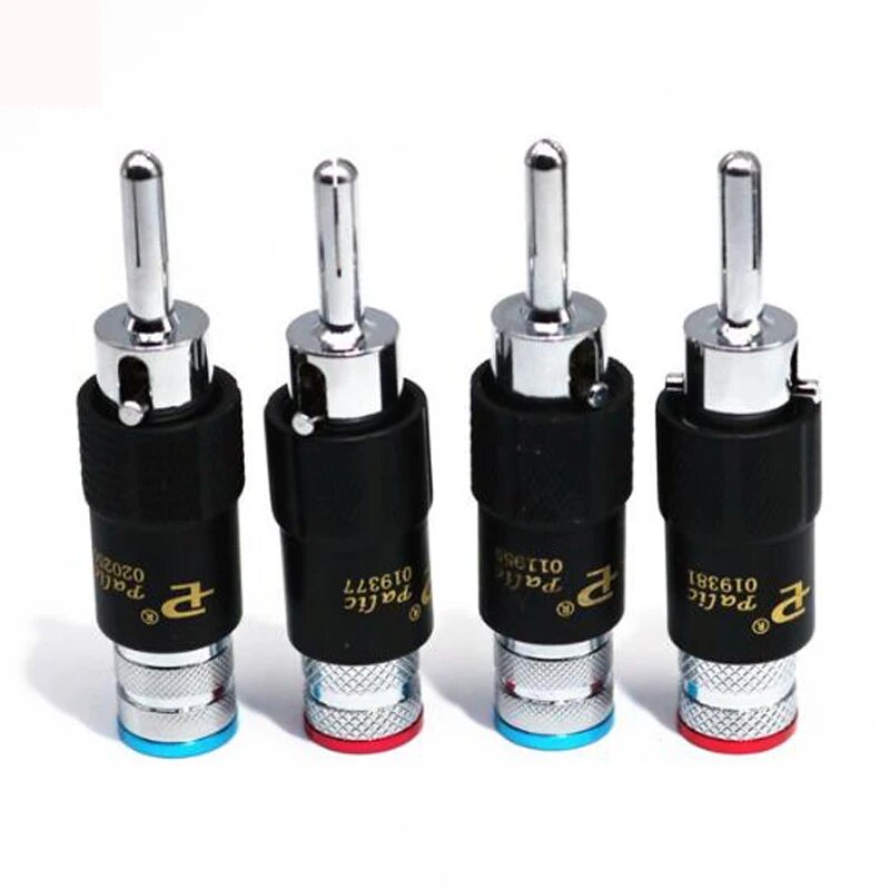 RCA штекер банан 8 мм, черный, Option A, 8pcs