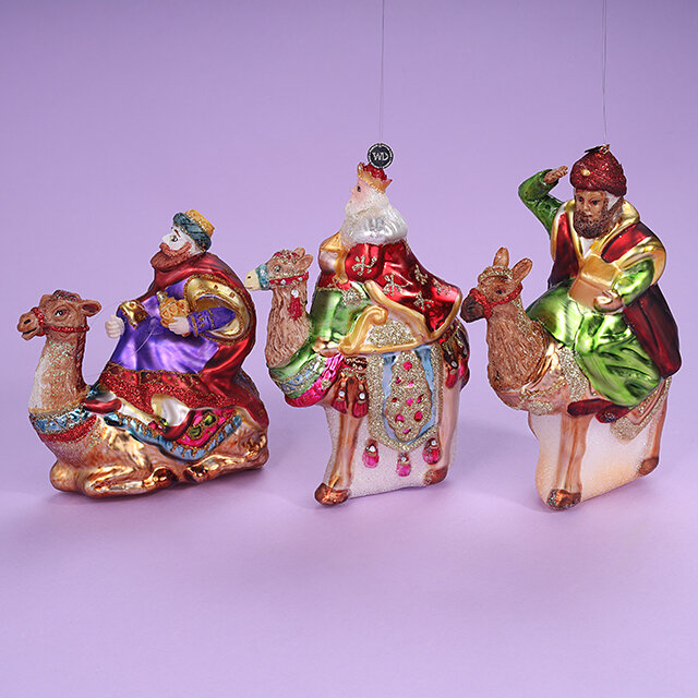 Елочные игрушки Караван Волхвов 14 см, 3 шт, стекло, Winter Deco, 4060290