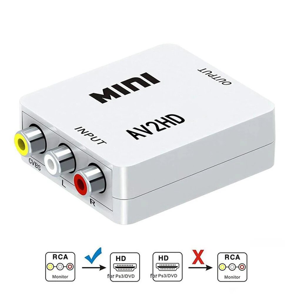 AV RCA в HDMI-совместимый конвертер White
