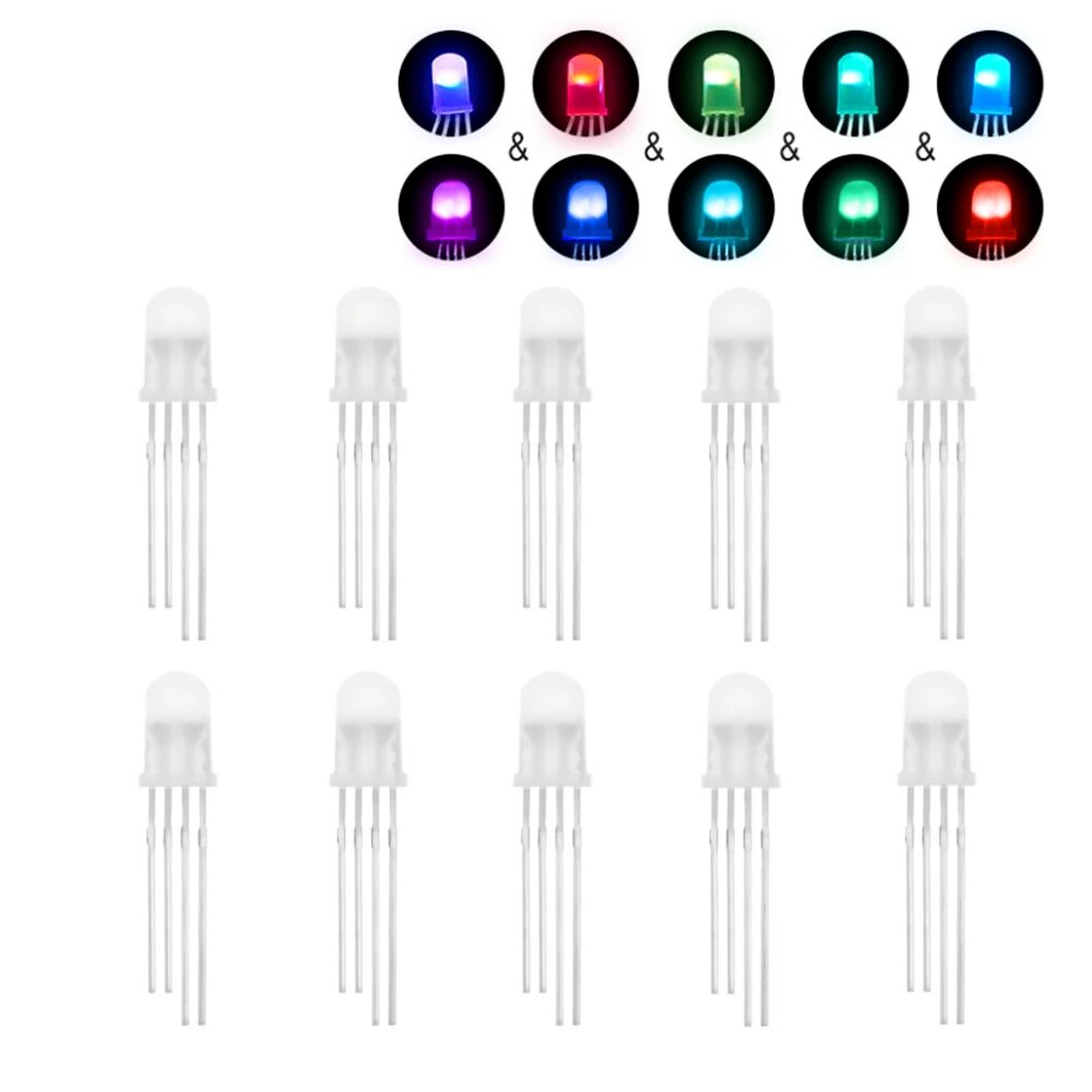 10шт APA106 RGB LED 5мм