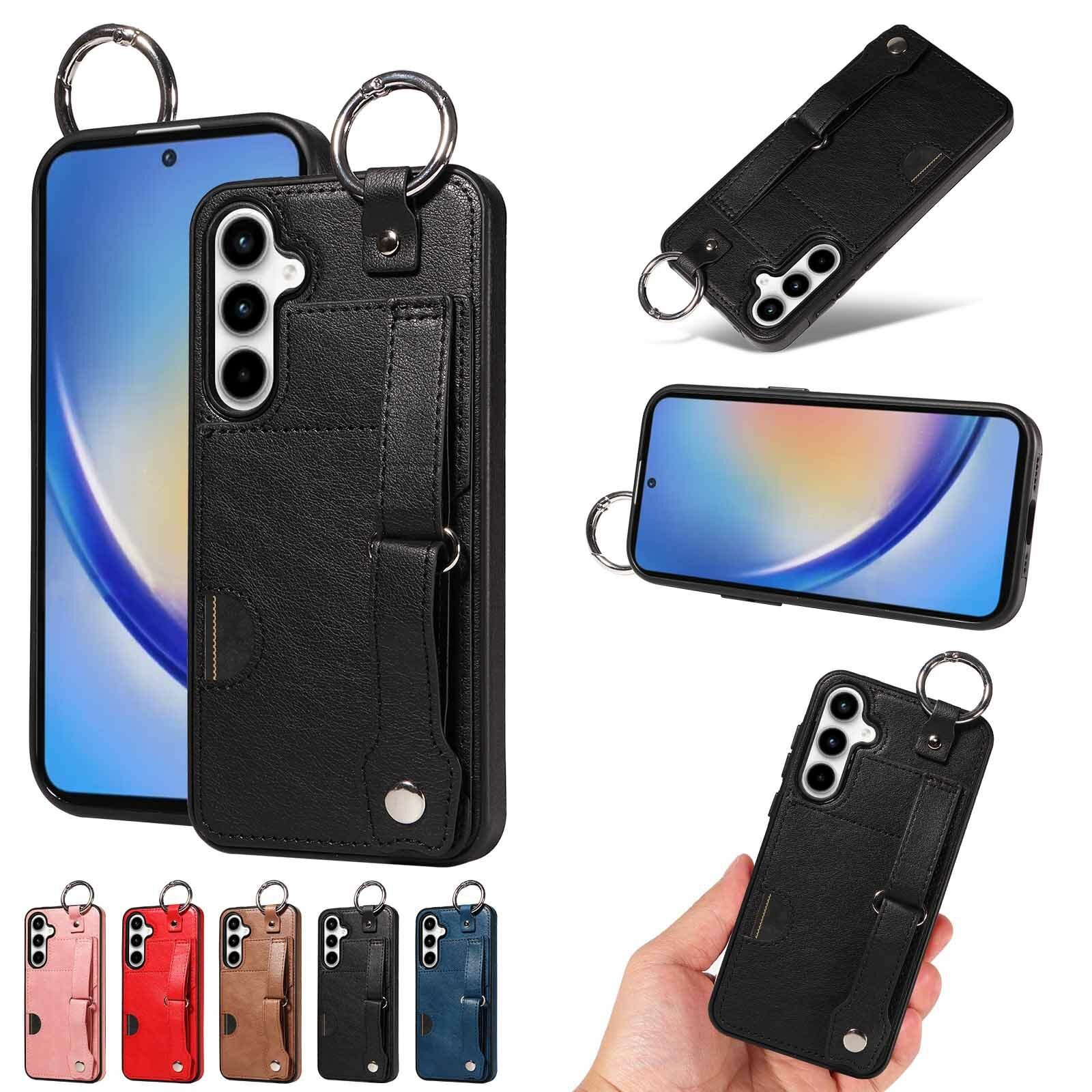 Подходит для Samsung Galaxy A35 5G /(Самсунг Галакси A35)(5Джи) Роскошная кожа противоударный, кронштейны