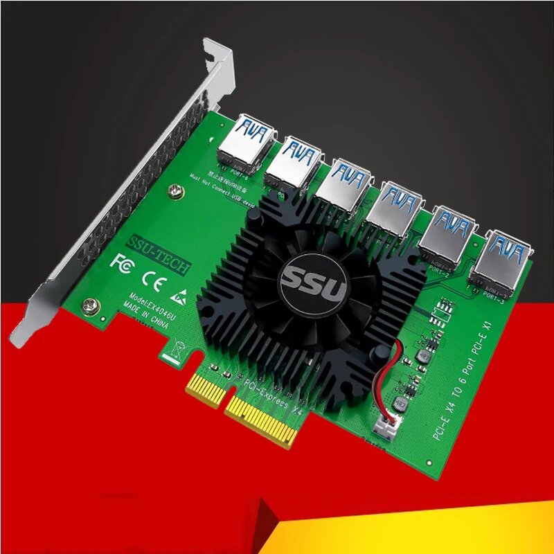 Переходник PCI Express X4 BTBcoin для майнинга