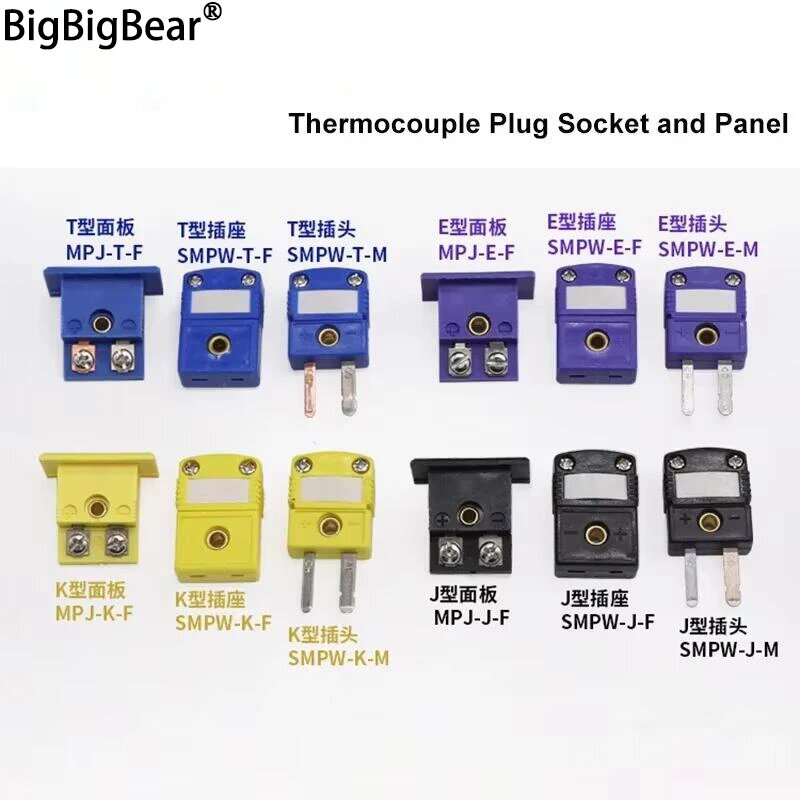 Термопары разъемы и розетки K/T/J/E 1pcs, SMPW-K-M