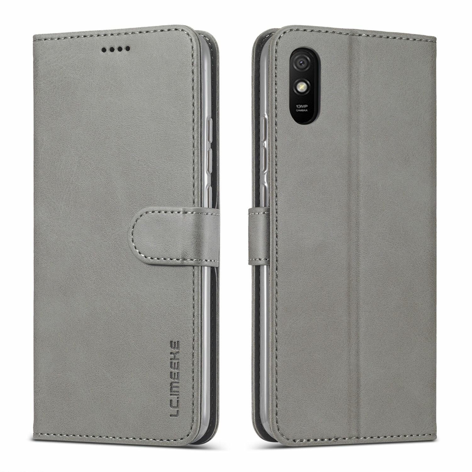 LCIMEEKE Кожаный книжка чехол для Xiaomi Redmi 9A (редми 9А) с визитницей из экокожи