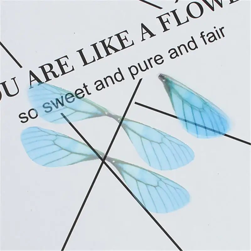 20 шт, органза для рукоделия DoreenBeads, стрекозы, крылья, фиолетовый, желтый lake blue