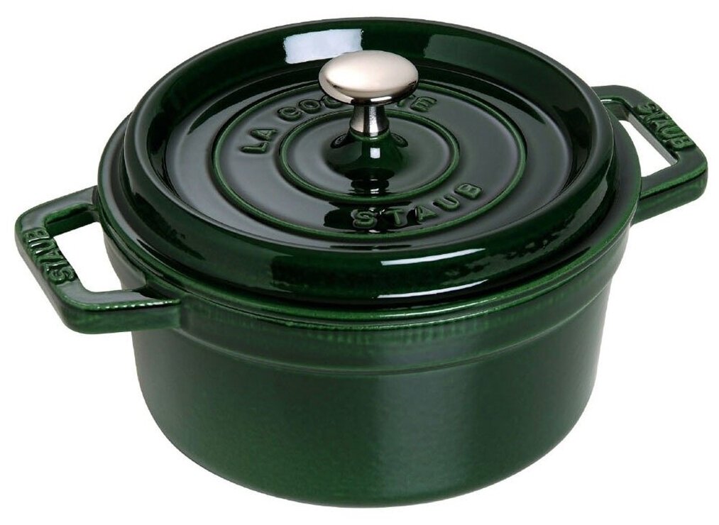 Кокотница Staub 1102885, чугун, эмаль, для индукц. плит, зеленый, 28см