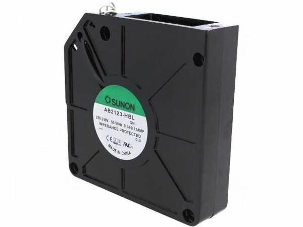 Вентилятор SUNON AB2123HBL, Вентилятор радиальный, 230В AC, 120x120x37мм, подшипник качения, 33,89куб. м/ч, 48дБА