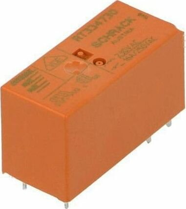 Реле TE Connectivity RT334730 электромагнитное, SPST-NO, Uобмотки 230ВAC, 16A/250ВAC, 1 шт
