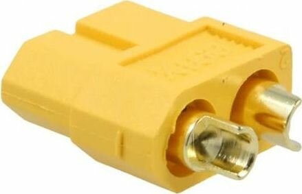 Разъем питания AMASS XT60-F Вилка питания DC XT60 "мама" провод под пайку Цвет желтый 1шт