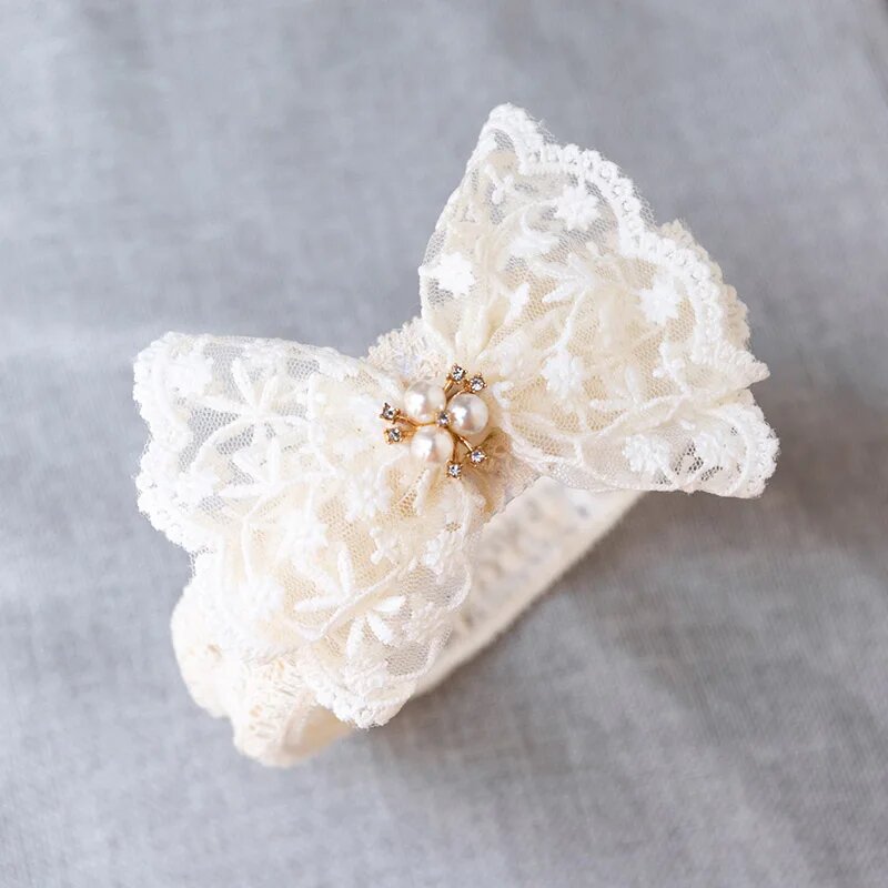 Детские белые кружевные повязки на голову faitolagi Белый, 02