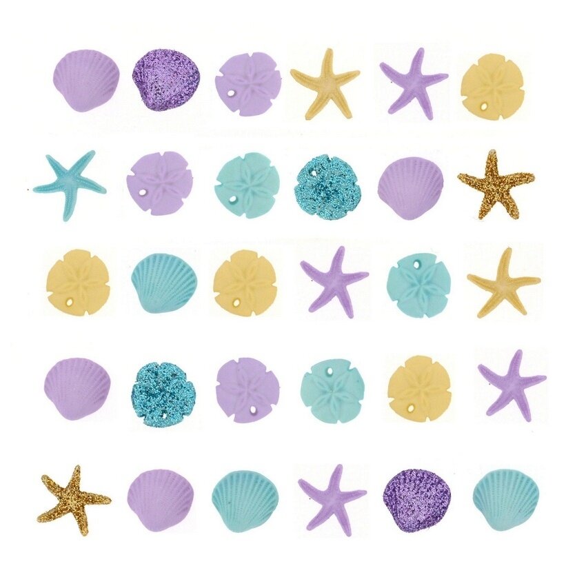 Пуговицы Dress It Up "Маленькие ракушки" декоративные, пластик