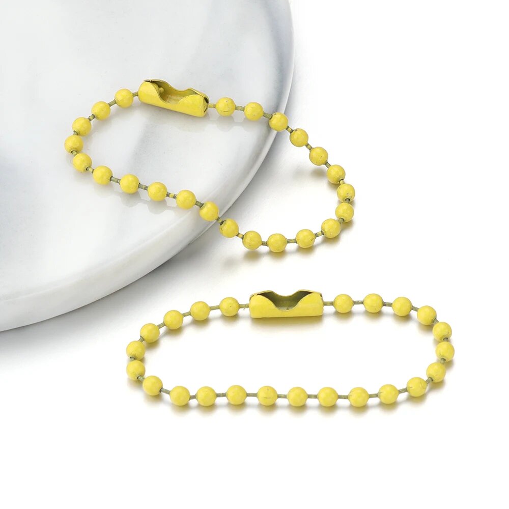 Металлические шариковые цепочки для бижутерии Светло-желтый, 12mm 100Pcs, Yellow