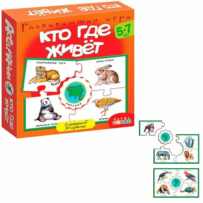Дрофа-медиа Игра-пазл Развивающий Ассоциации. Кто где живет 2918