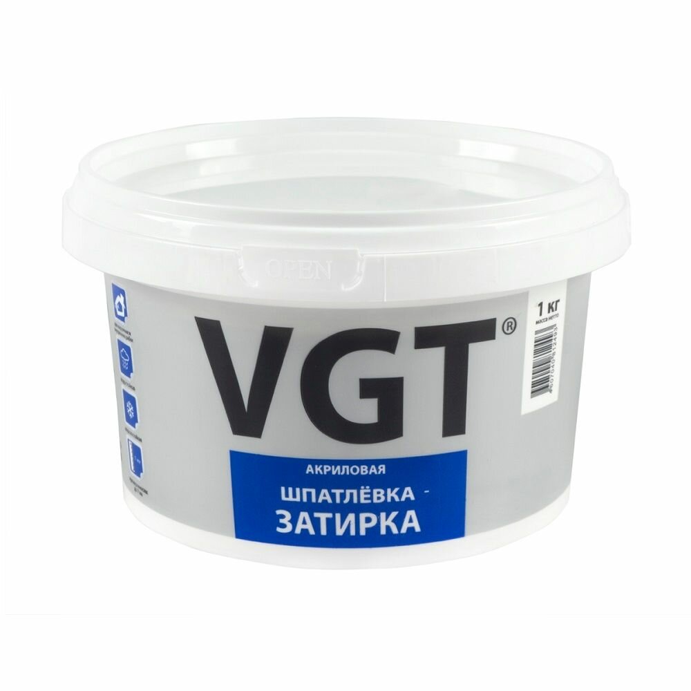 Шпатлевка-затирка акриловая водостойкая VGT (1кг)