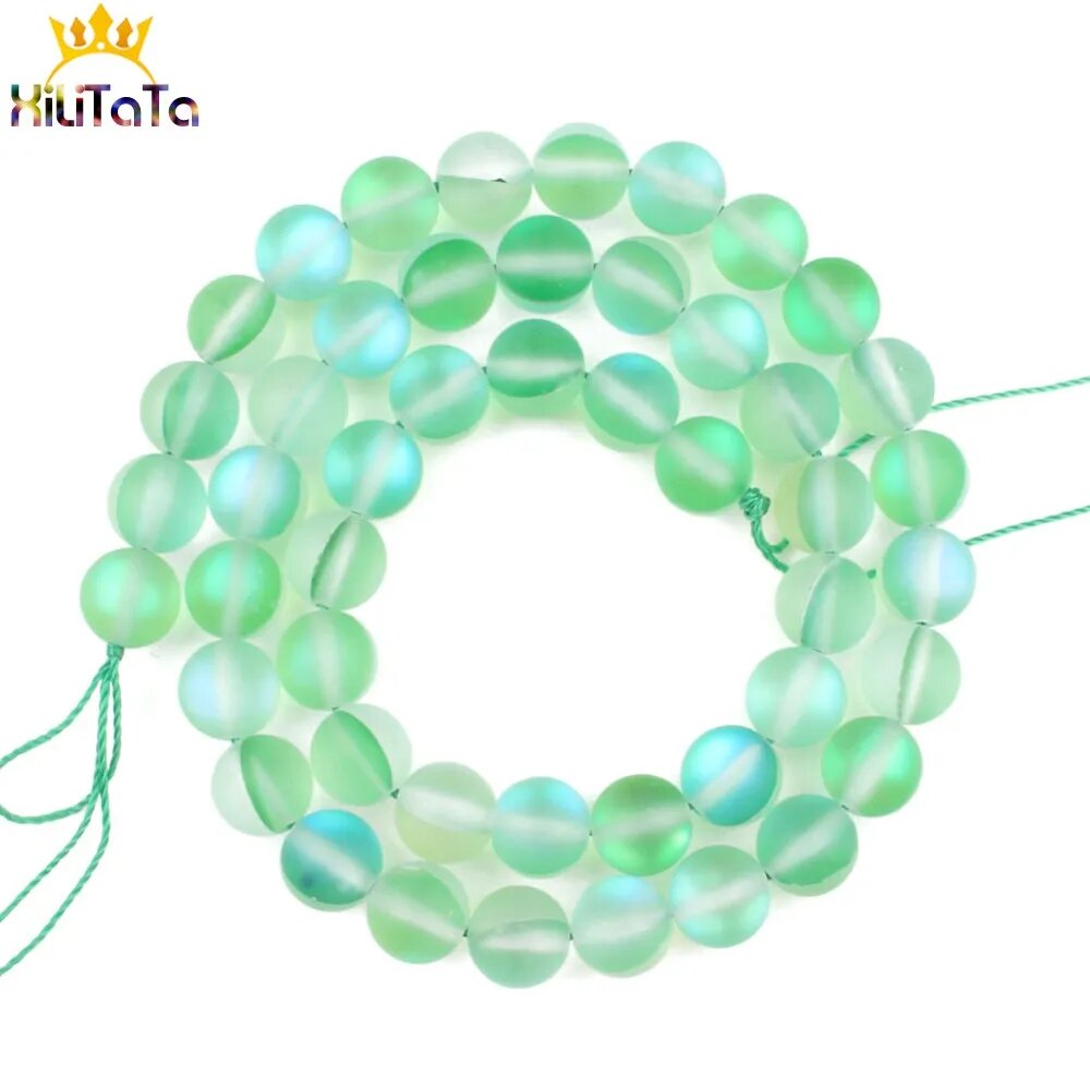 Бусины Xilitata кристаллы лунный камень 15 дюймов 6mm (approx 61pcs), Frost Green