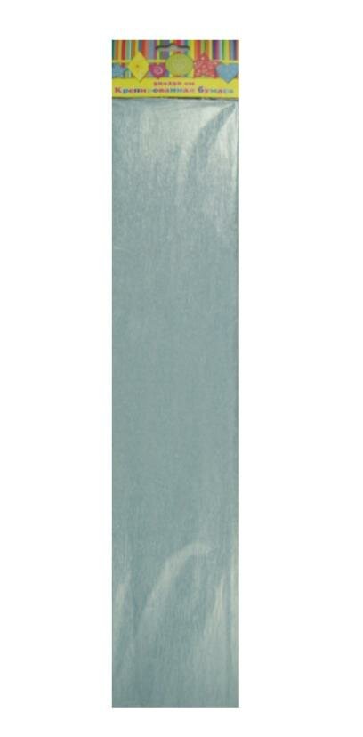 Бумага крепированная Феникс Плюс голубая перламутр, 50х250 см, плотность 22 г/м2, в упаковки 1 лист (28596)