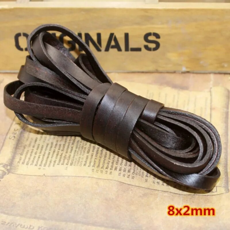 REGELIN Кожаный шнур из коровьей кожи 2 метра 2/3/4/5/6/8/10 мм flat 8x2mm