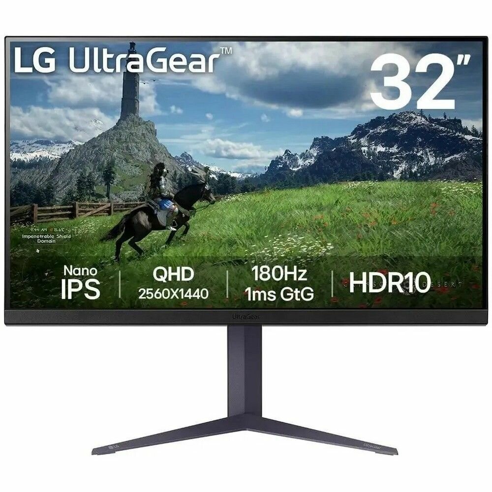 Монитор 31.5" LG 32GS85Q-B IPS, 2560x1440, 180Hz, 1ms, 350сd/m, 1000:1, HDR10 | 2xHDMI(2.0), DP(1.4), 2xUSB3.0 | HAS, Pivot, Swivel, ExPSU, Vesa 100, Black