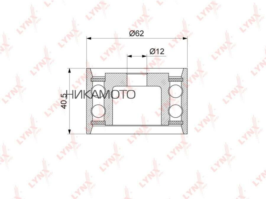 LYNXAUTO PB-3123 Ролик направляющий / ГРМ TOYOTA 4Runner 3.4 95-02 / Land Cruiser(90) 3.4 96> / Tundra 3.4 99-03
