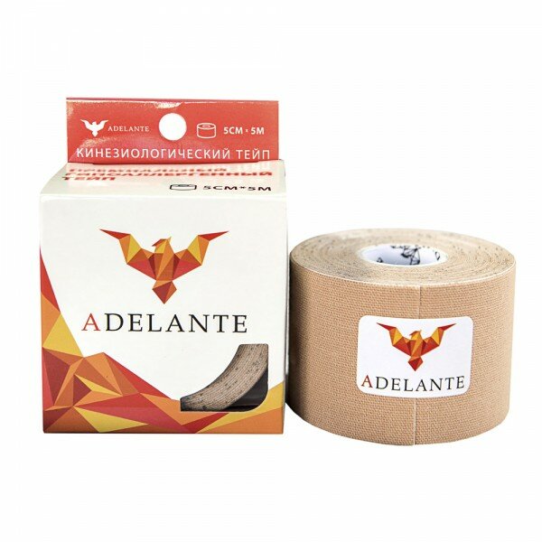 Кинезиологический тейп Аделанте бежевый 5х5