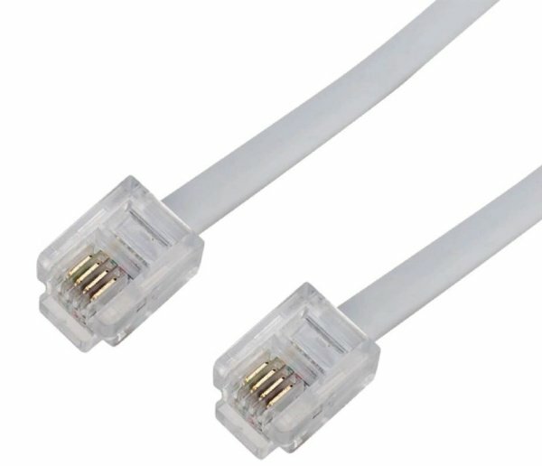 Телефонный шнур-удлинитель RJ-11(6P-4C), 15 метров, белый REXANT