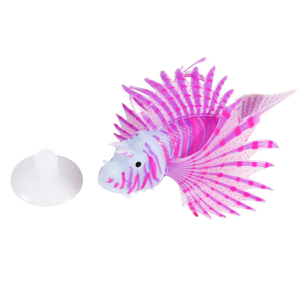 Aquarium Fake Fish Tank Landscape Decoration Glow Simulation Animal Ornaments Purple