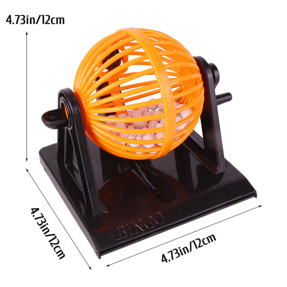 Набор для игры в бинго, традиционная семейная игра для вечеринки, включает в себя круглую клетку, 90 шариков с номерами, 12 карточек для семейной игры