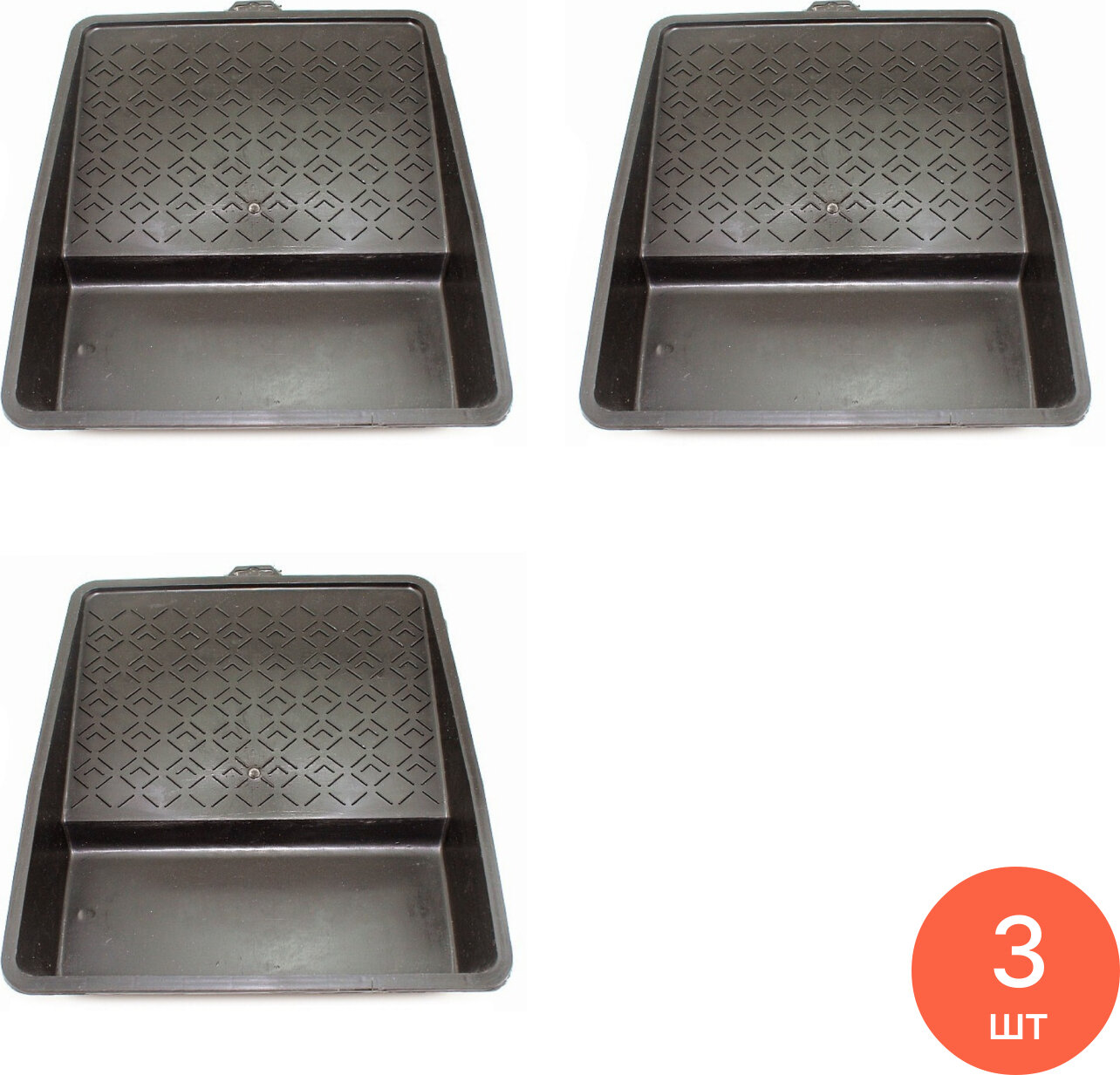 Ванночка для краски 888 прямоугольная, пластиковая, черная, 230×290мм / строительство и ремонт (комплект из 3 шт)